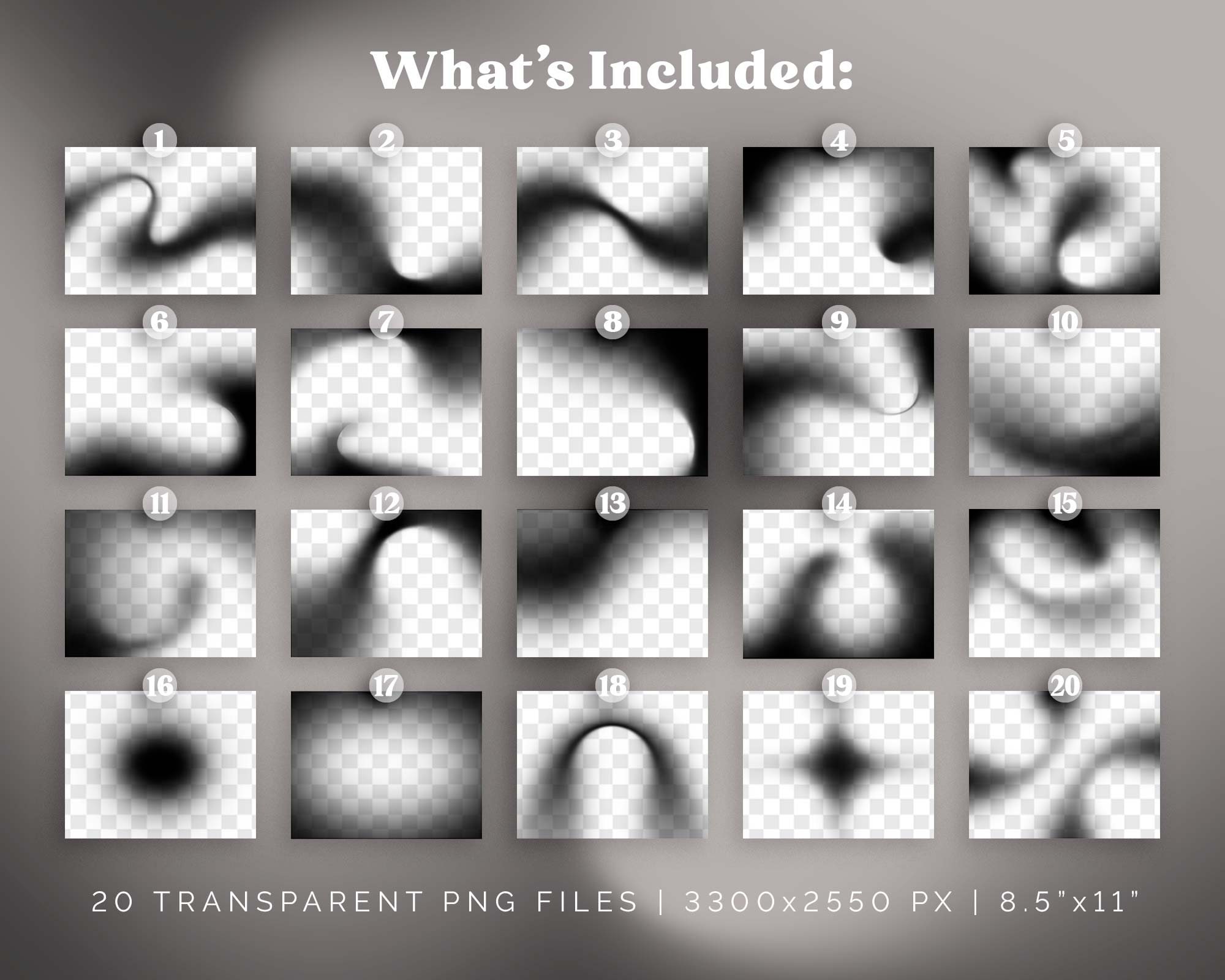 Set of 20 Black Transparent Overlay Gradients Pack | Make Your Own ...