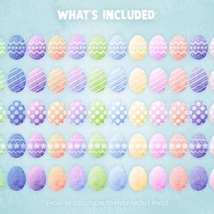 Set of 155 Cute Watercolor Easter Clipart Illustrated Graphics Bundle ...