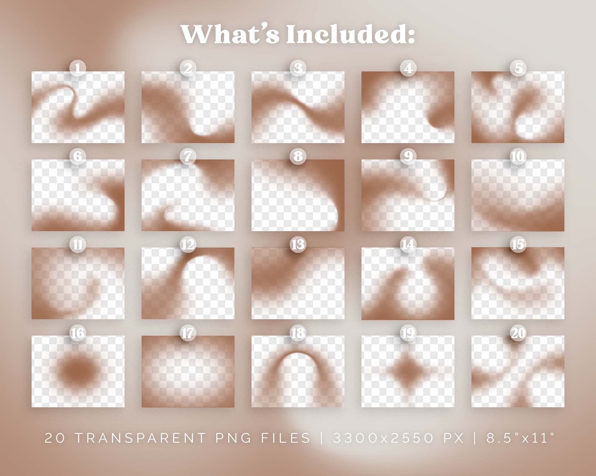 Set of 20 Terra Cotta Transparent Overlay Gradients | Make Your Own ...