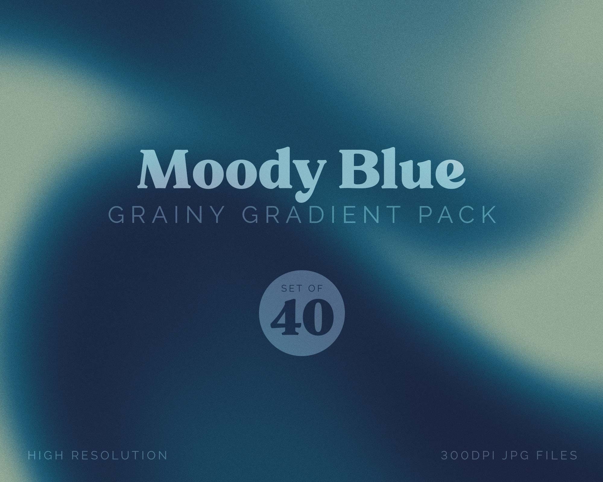 Set of 40 Grainy Gradients Pack | Moody Blue and Teal Color Palette ...