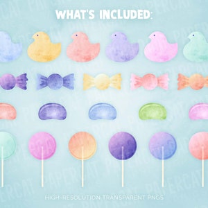 Set of 155 Cute Watercolor Easter Clipart Illustrated Graphics Bundle ...