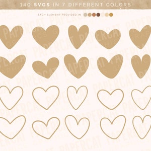 Watercolor Hearts Clipart Graphics Bundle | Set of 140 Illustrations ...