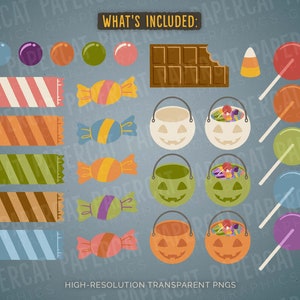 Set of 125 Cute Hand Drawn Halloween Clipart Illustrated Graphics ...