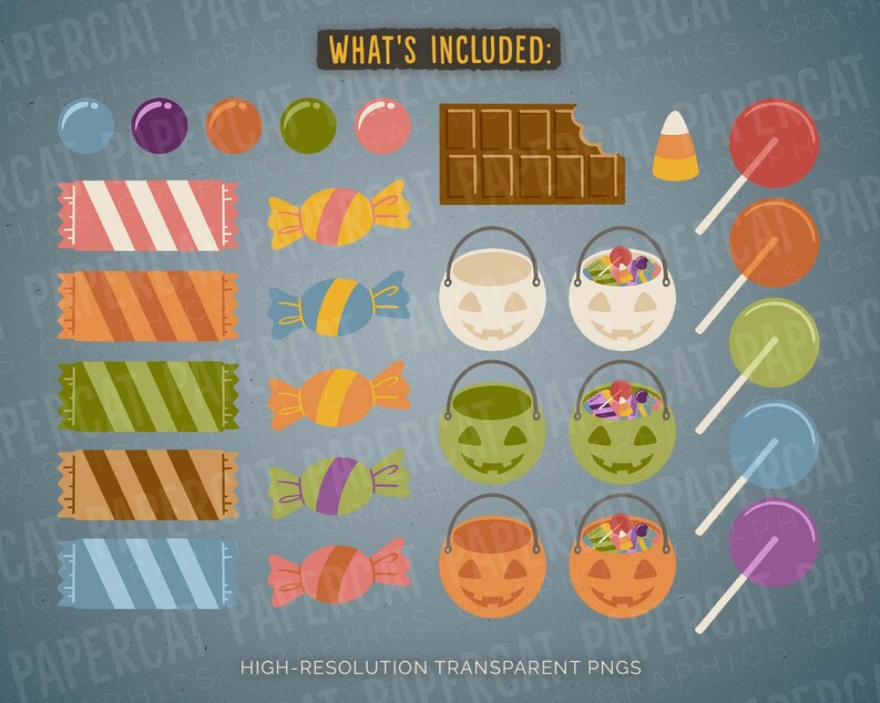 Set of 125 Cute Hand Drawn Halloween Clipart Illustrated - Etsy