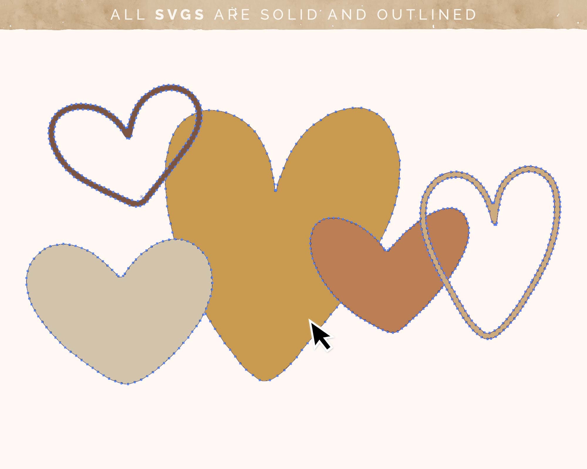 Watercolor Hearts Clipart Graphics Bundle | Set of 140 Illustrations ...