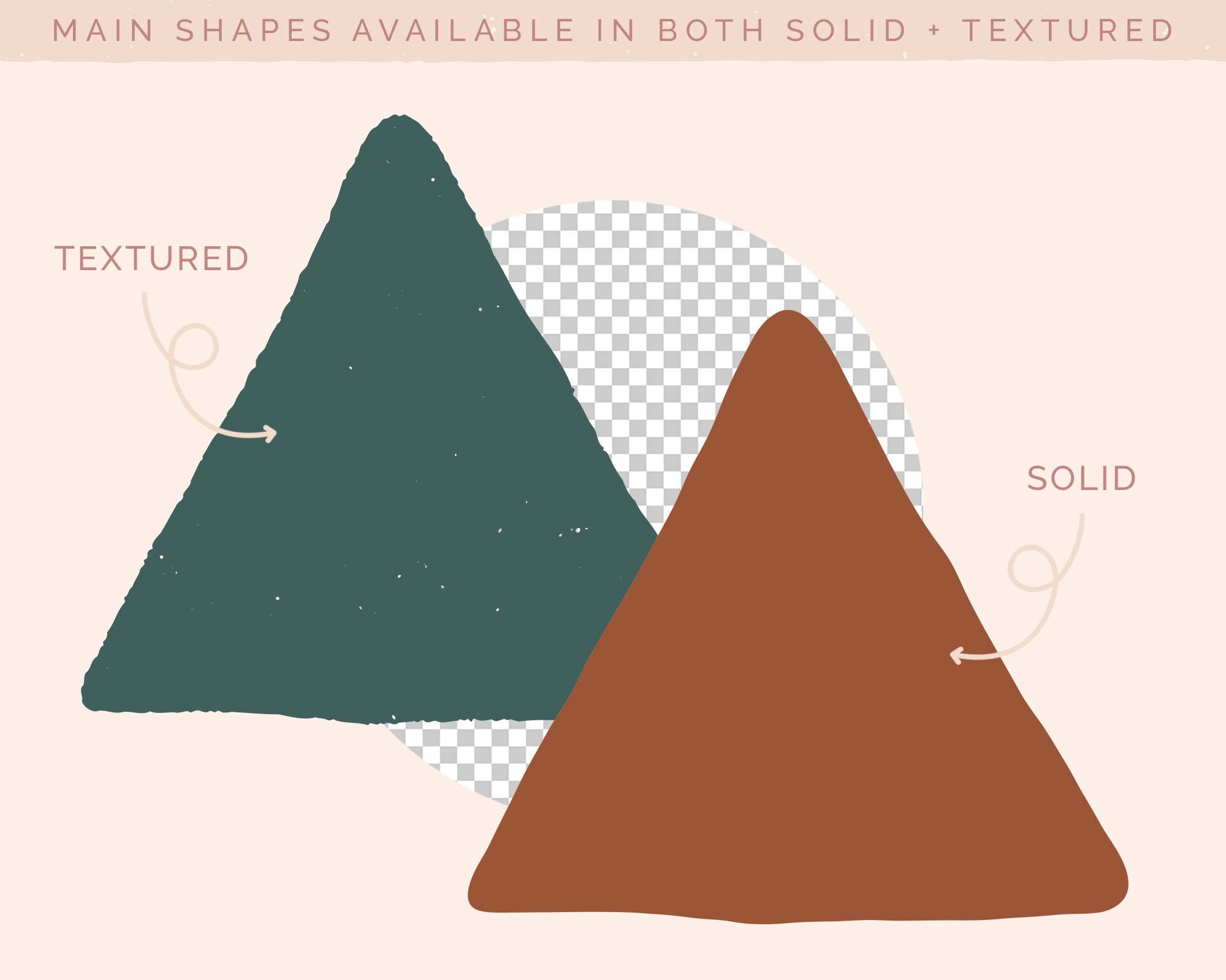 Abstract Boho Shapes Clipart Graphics Bundle Jade Set of 320 ...