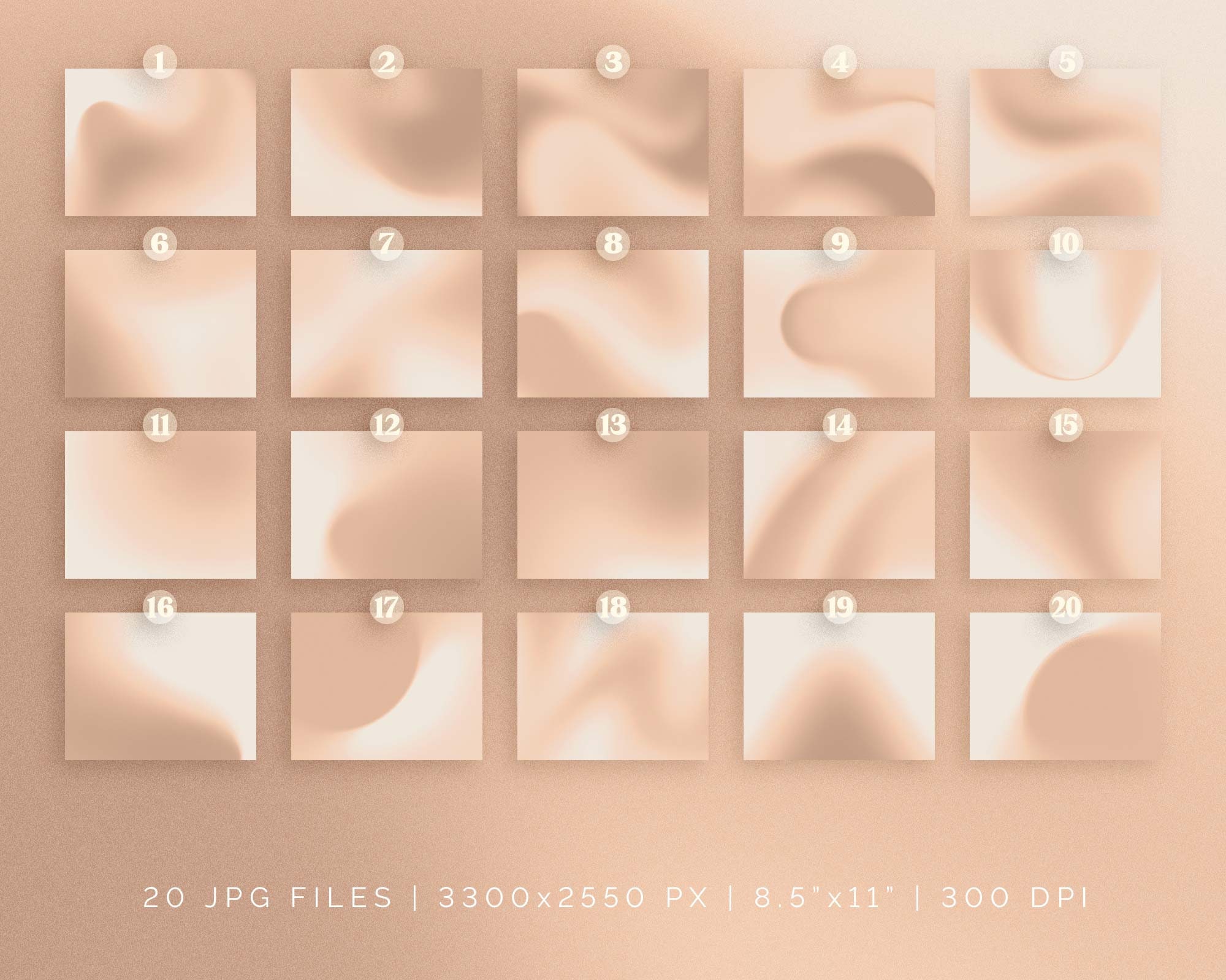 Set of 20 Grainy Gradients Pack Boho Desert Aesthetic Color Palette for ...