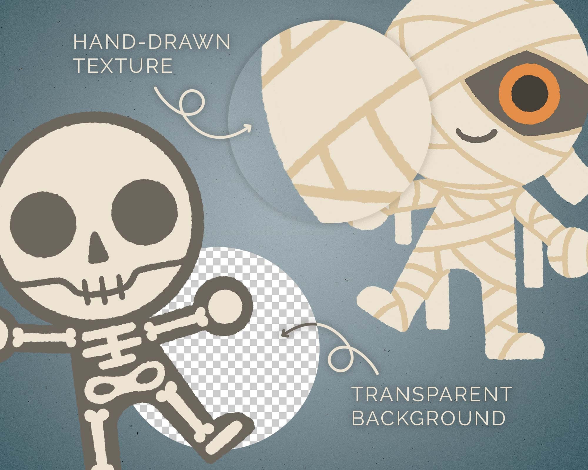 Set of 125 Cute Hand Drawn Halloween Clipart Illustrated - Etsy