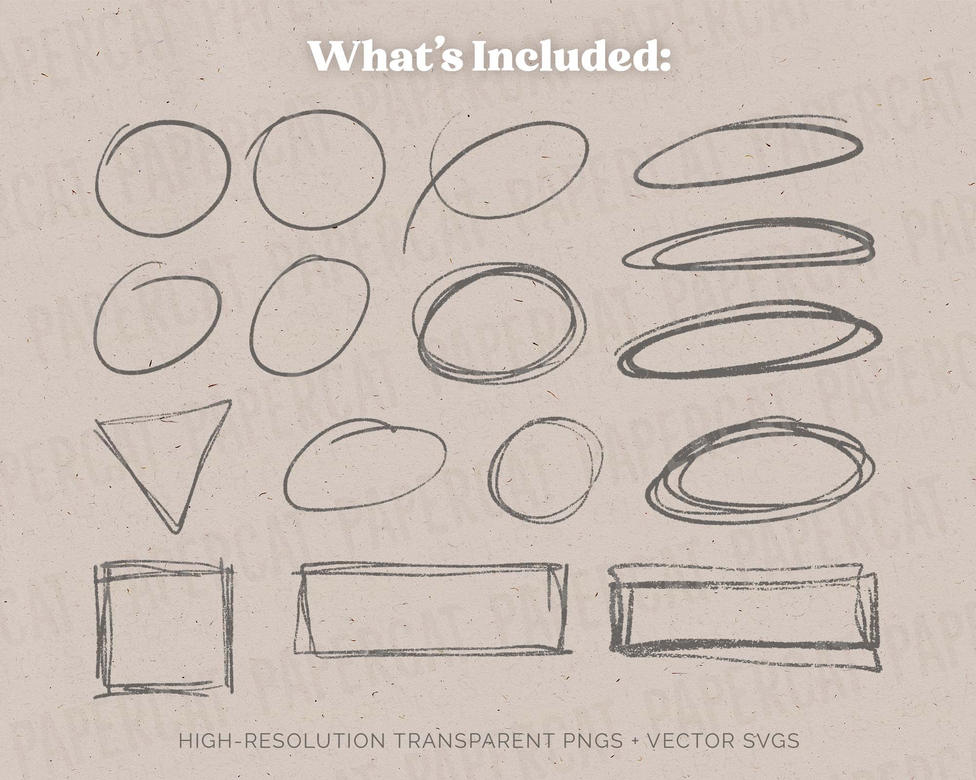 Pencil Scribbles and Doodles Graphics Bundle | Hand Drawn Set of 125 ...