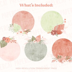 Watercolor Dried Floral Boho Rainbows Clipart Graphics Bundle | Set of ...