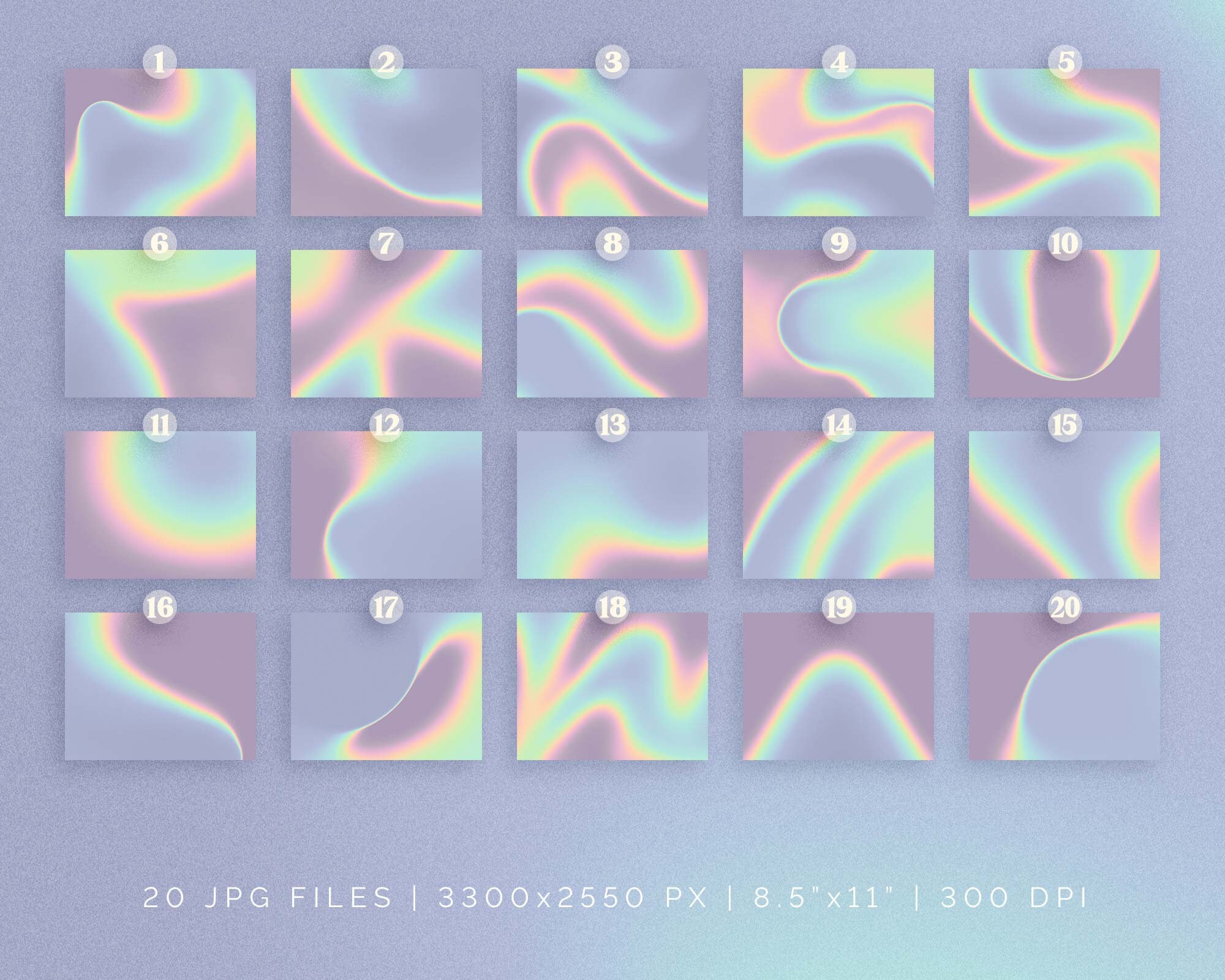 Set of 20 Grainy Gradients Pack | Suncatcher Prism Magical Aesthetic ...