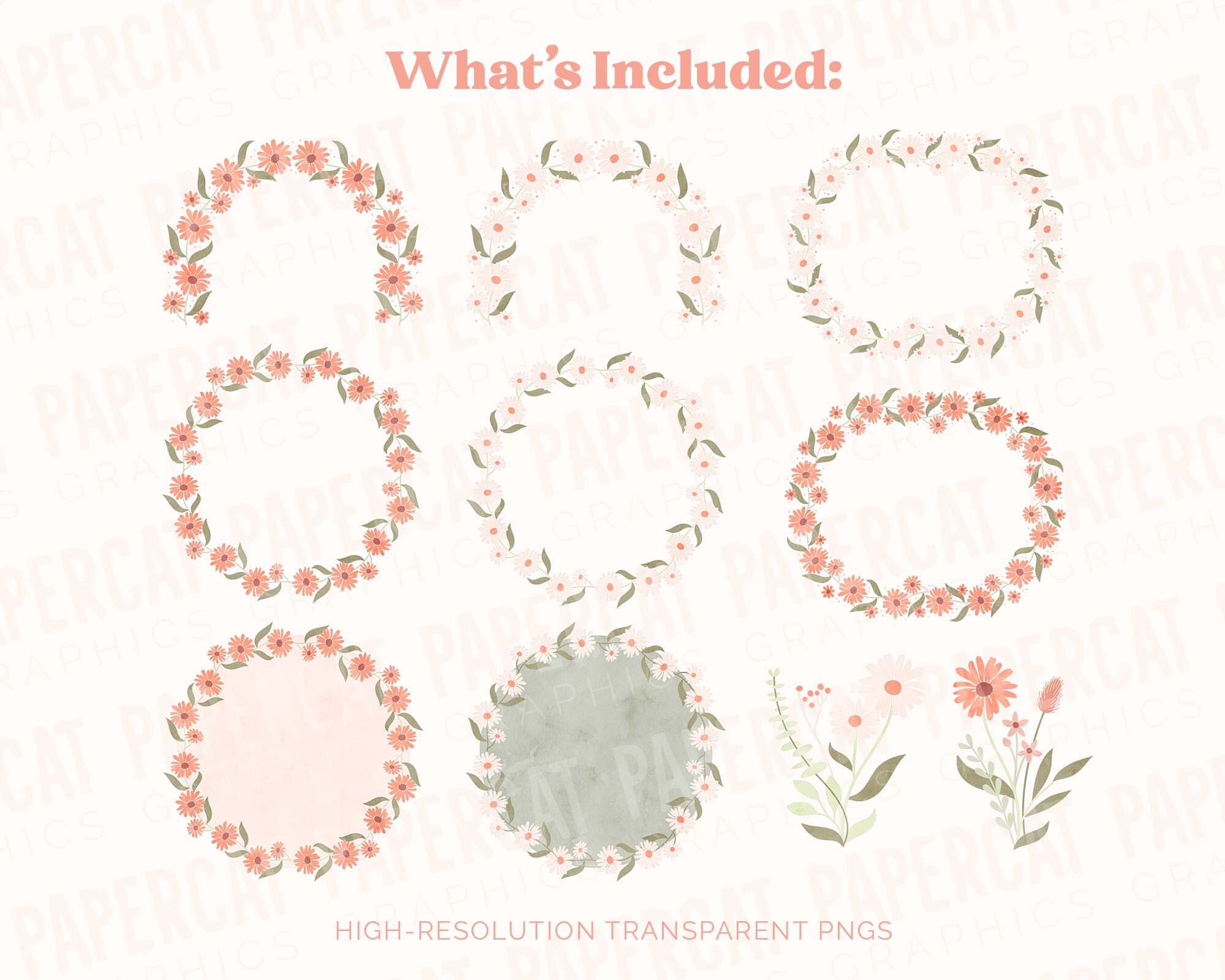 Watercolor Dried Floral Boho Rainbows Clipart Graphics Bundle | Set of ...