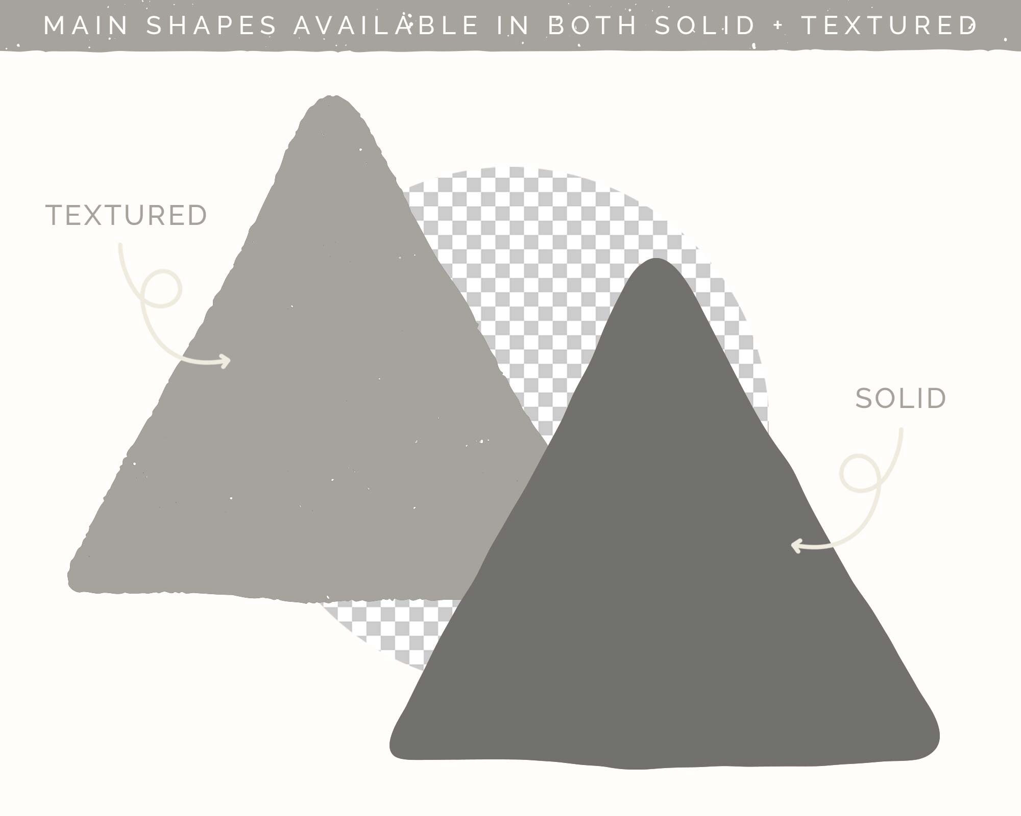 Abstract Boho Shapes Clipart Graphics Bundle | Warm Grey Set, 320 ...