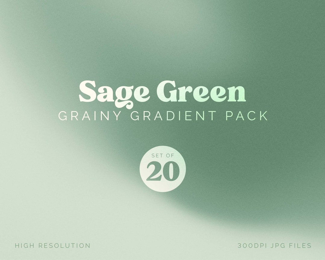 Set of 20 Grainy Gradients Pack | Sage Green Neutral Color Aesthetic ...