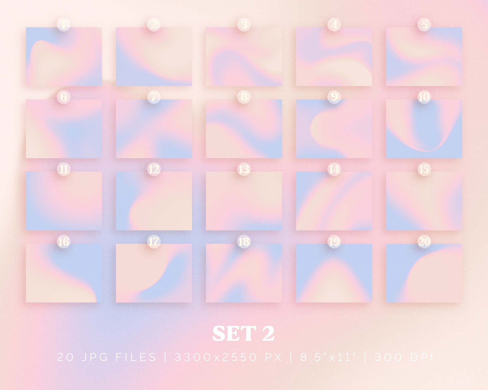 Set of 40 Grainy Gradients Pack Cotton Candy Pastel Color - Etsy