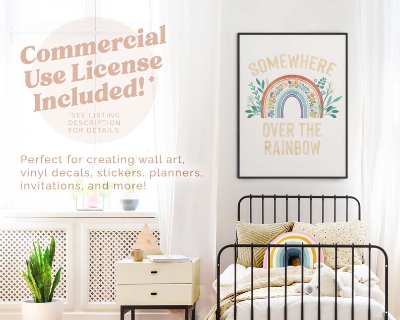 Watercolor Boho Floral Rainbows Clipart Graphics Bundle Set - Etsy