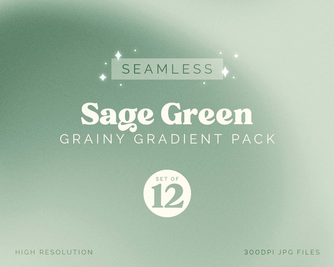 Set of 12 Seamless Grainy Gradients Pack | Sage Green Aesthetic ...
