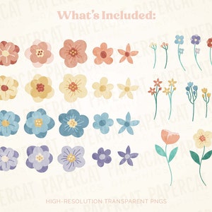 Watercolor Boho Floral Rainbows Clipart Graphics Bundle | Set of 65 ...