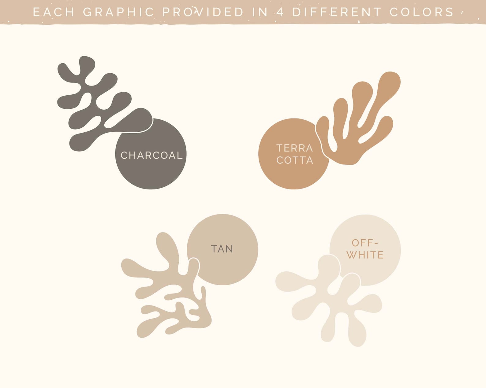 Earthy Abstract Shapes Clipart Bundle | Matisse Style Set of 240 ...