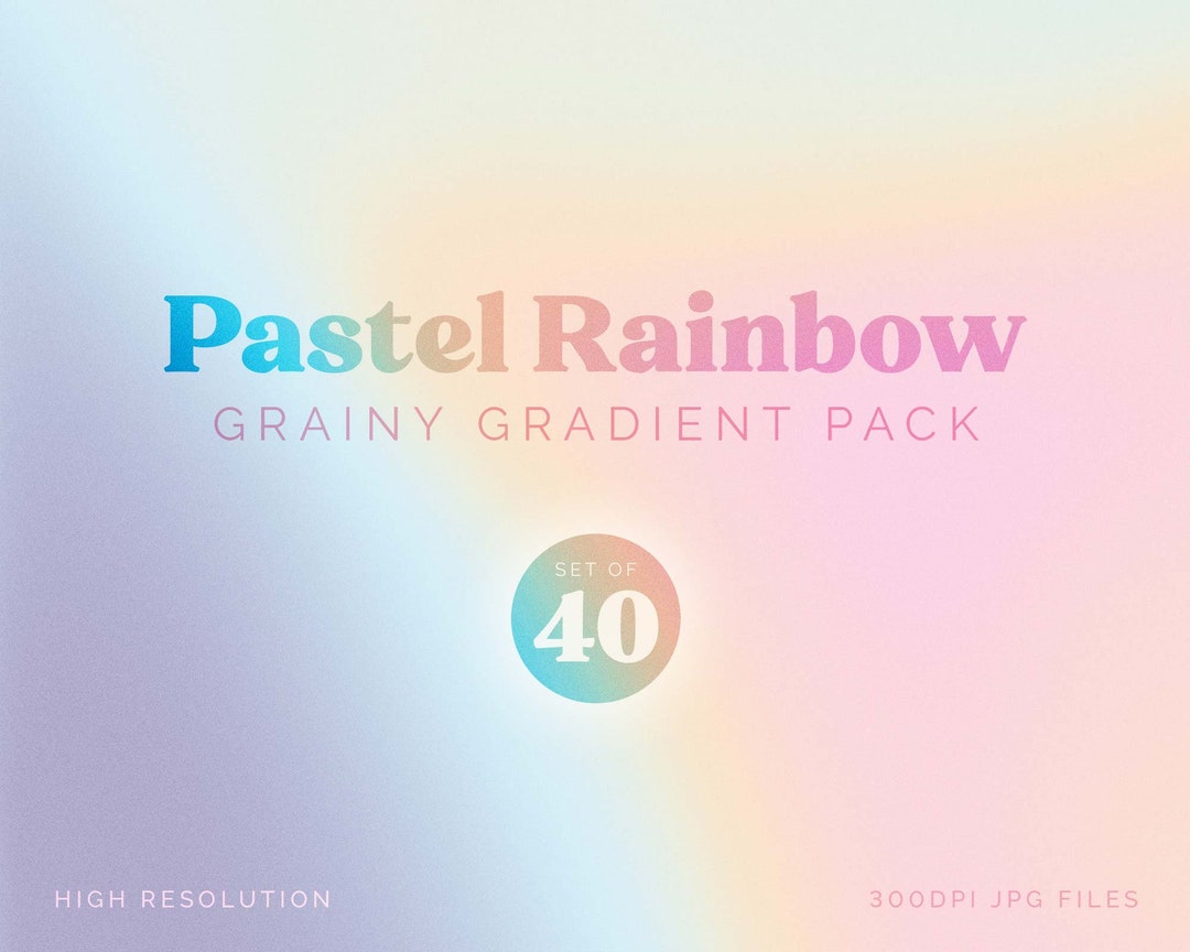 Set of 40 Grainy Gradients Pack | Pastel Rainbow LGBTQ+ Color Palette ...