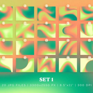 Set of 40 Grainy Gradients Pack | 90's Retro Acid Wash Color Palette ...