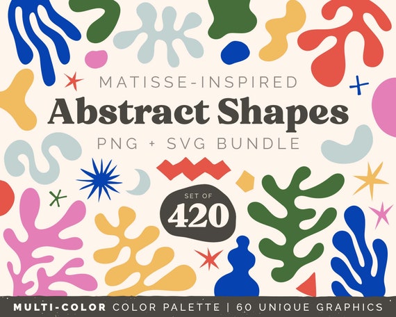 Abstract Shapes Clipart Bundle Matisse Style Set of 420 - Etsy