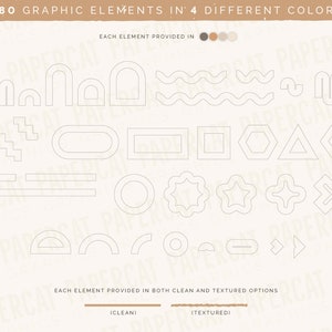 Geometric Shapes Clipart Graphics Bundle | Earthy Set of 280 ...