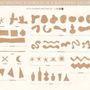 Earthy Abstract Shapes Clipart Bundle | Matisse Style Set of 240 ...