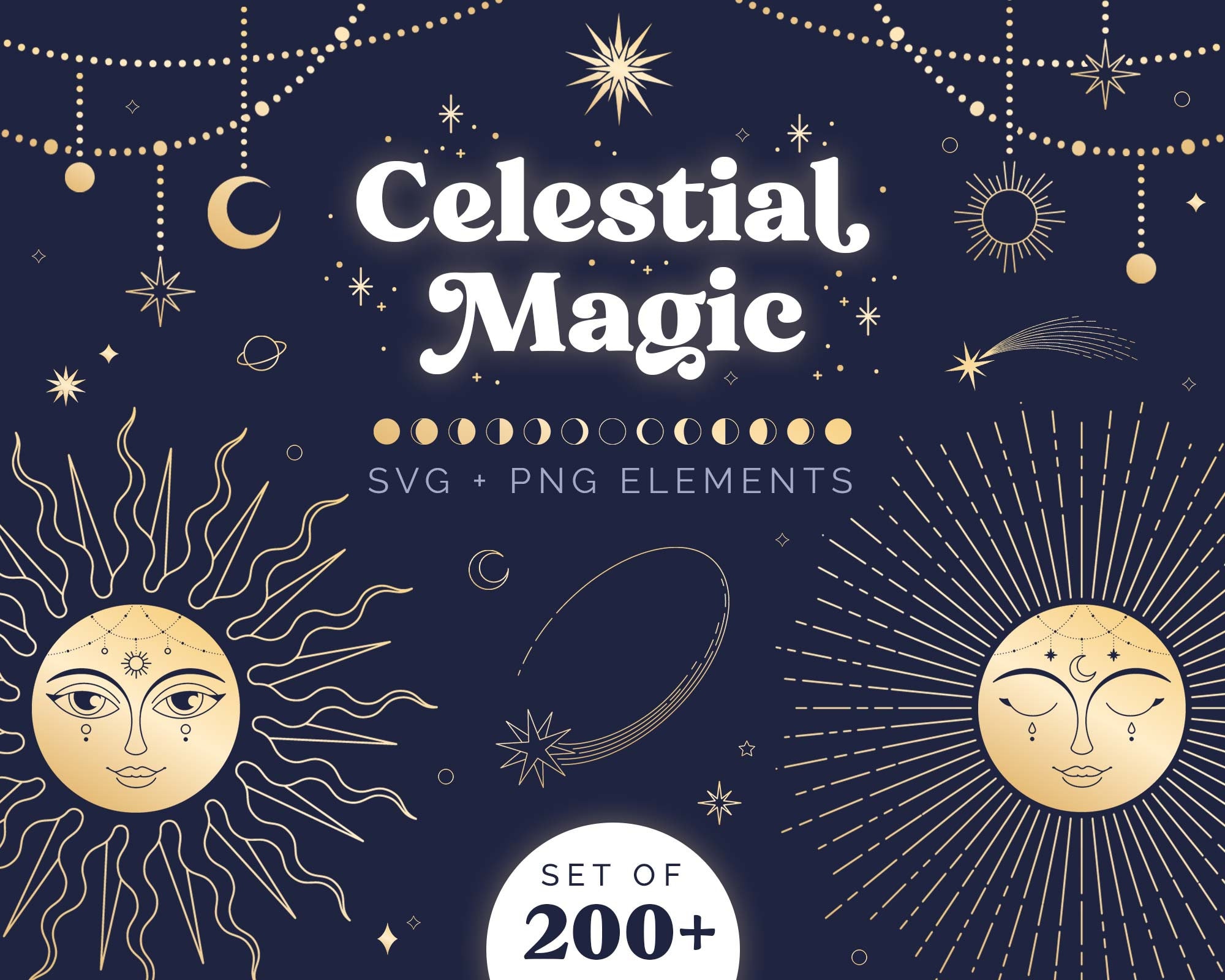 Celestial Magic Clipart Graphics Bundle Mystical Set of 205 - Etsy