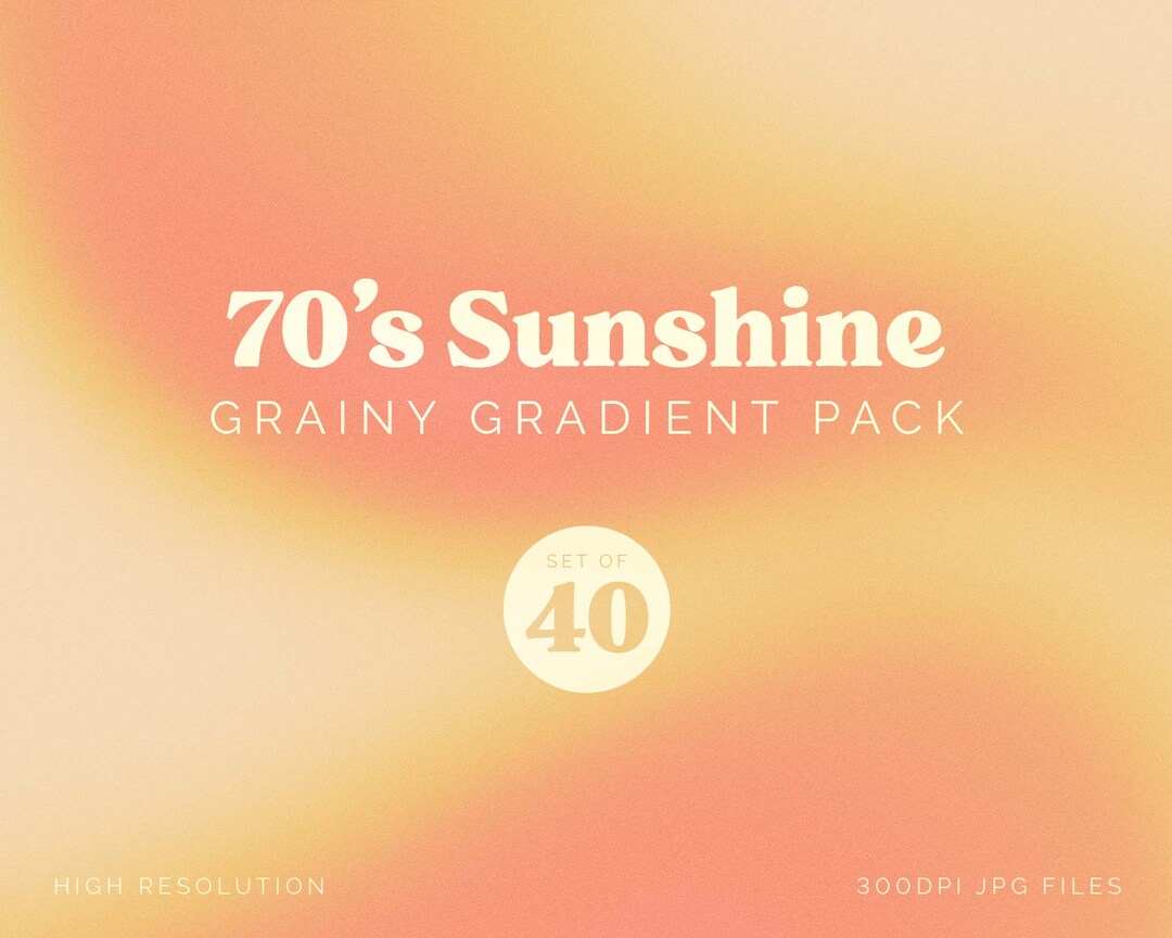Set of 40 Grainy Gradients Pack | 70's Retro Sunshine Color Palette ...