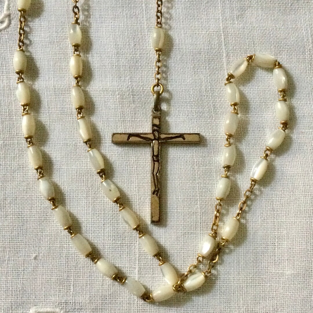 1930 France Splendid Mother-of-pearl GOLD Plated Vintage Necklace ...
