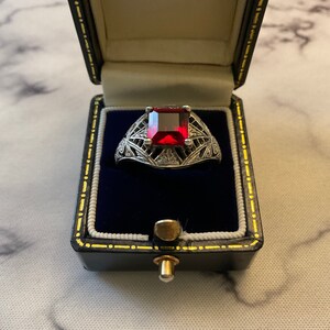 GARNET Sterling VICTORIAN Vintage Ring - Vintage Design - Beautiful ...