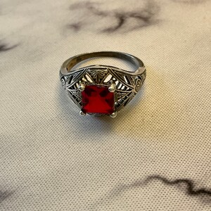 GARNET Sterling VICTORIAN Vintage Ring - Vintage Design - Beautiful ...