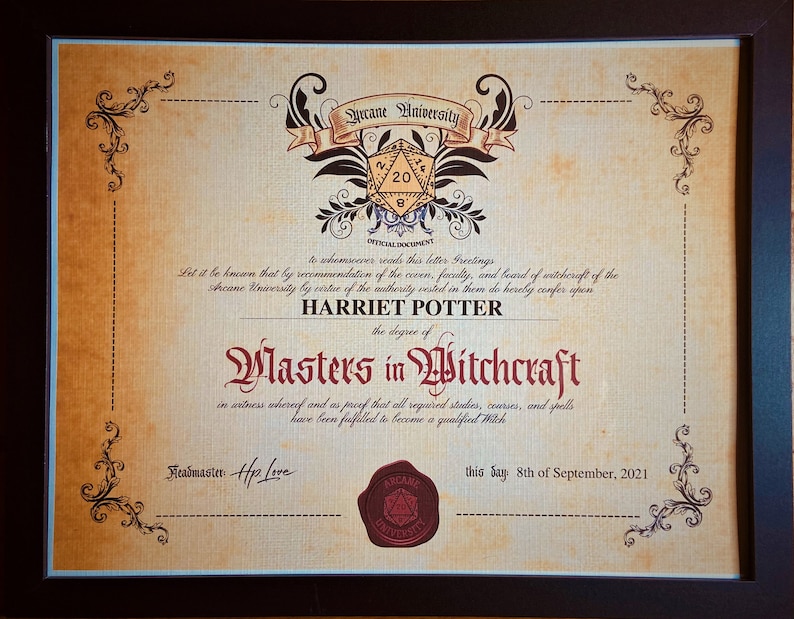 Editable PDF. Masters in Witchcraft Certificate. Digital Download. 8 ...