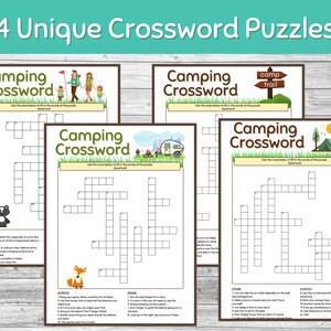Camping Crossword Puzzle | Camping Games for Kids | Summer Activities ...