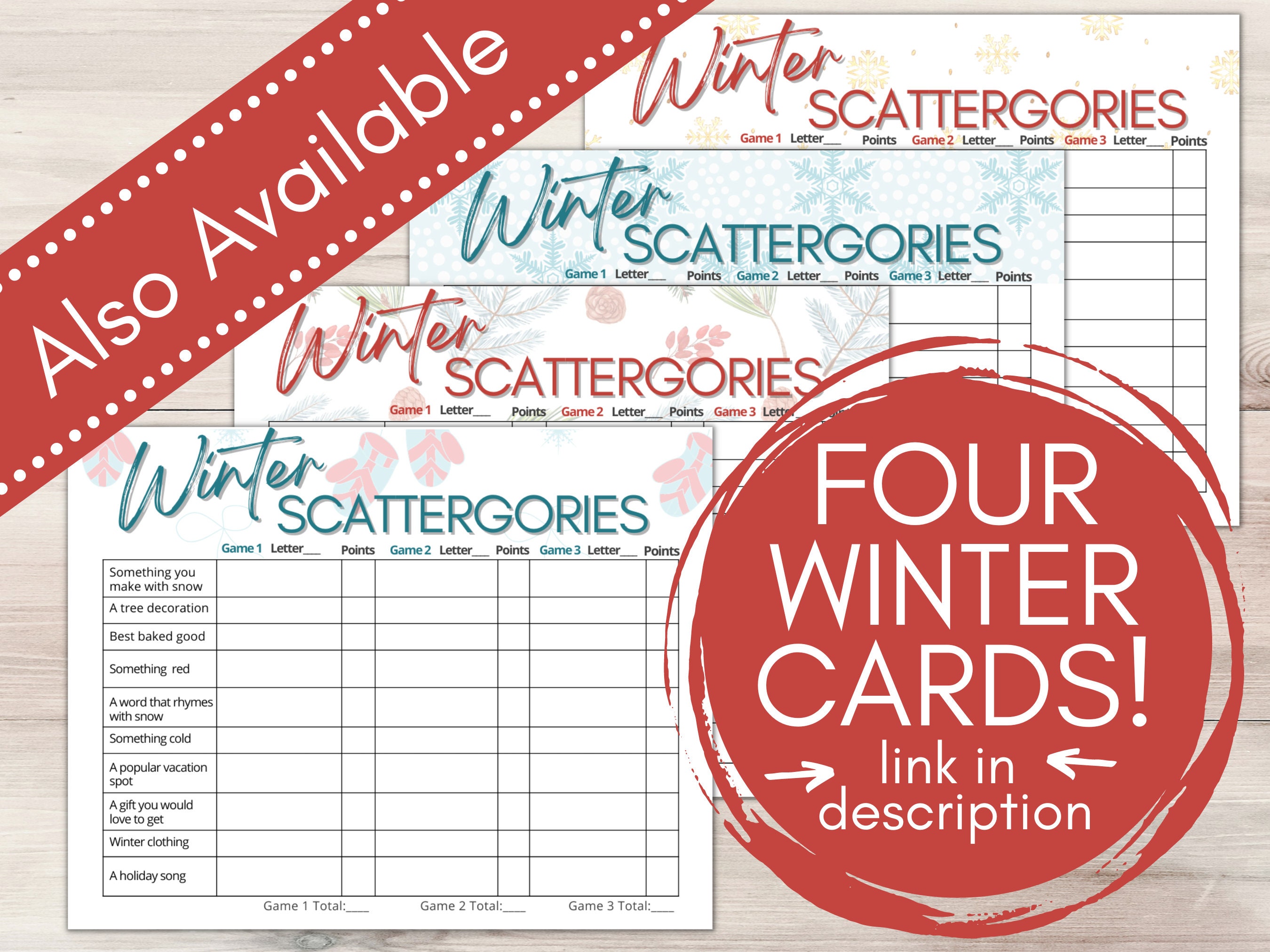 Christmas Scattergories | Printable Scattergories List | Christmas Game ...