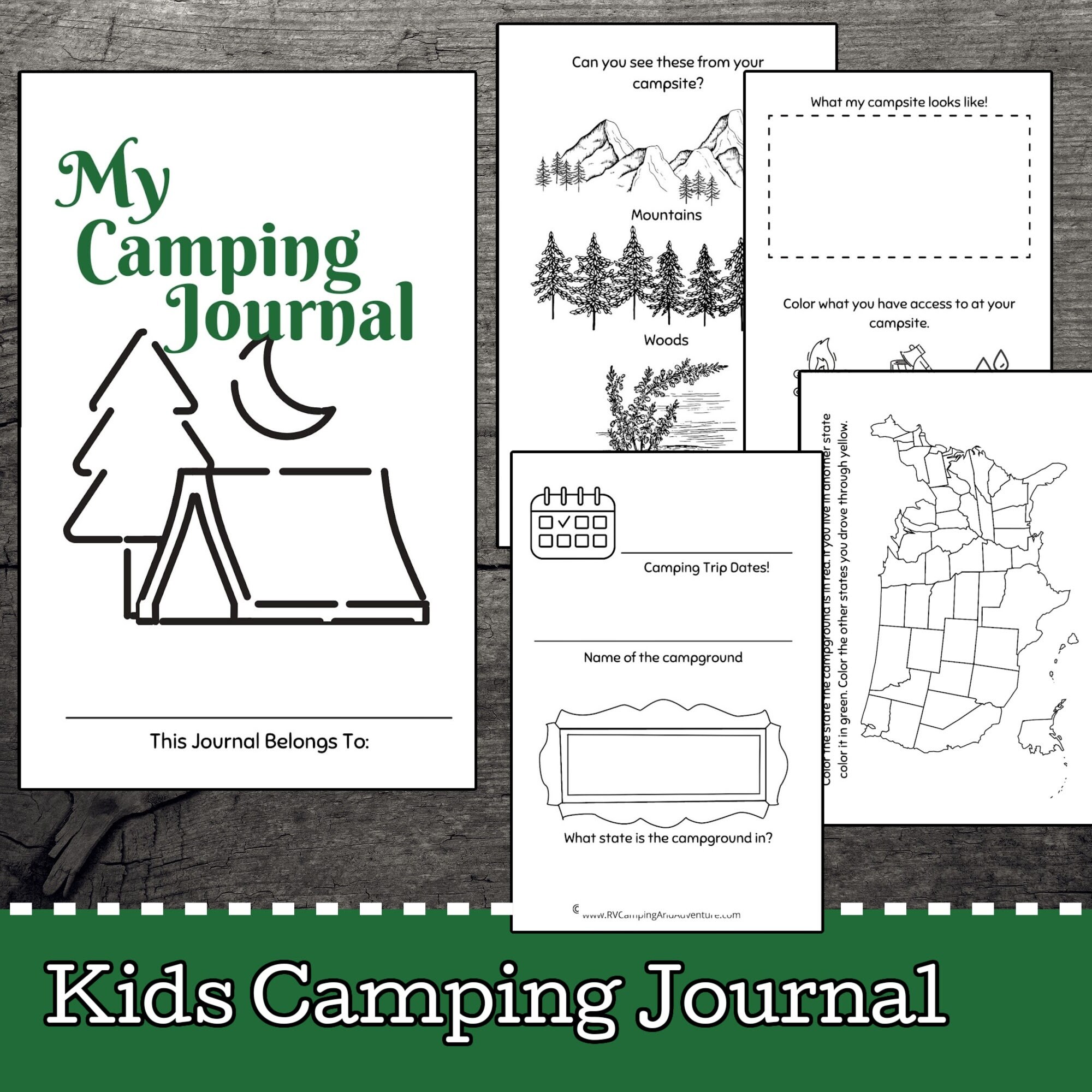 Printable Kids Camping Journal Camping Games Camping | Etsy