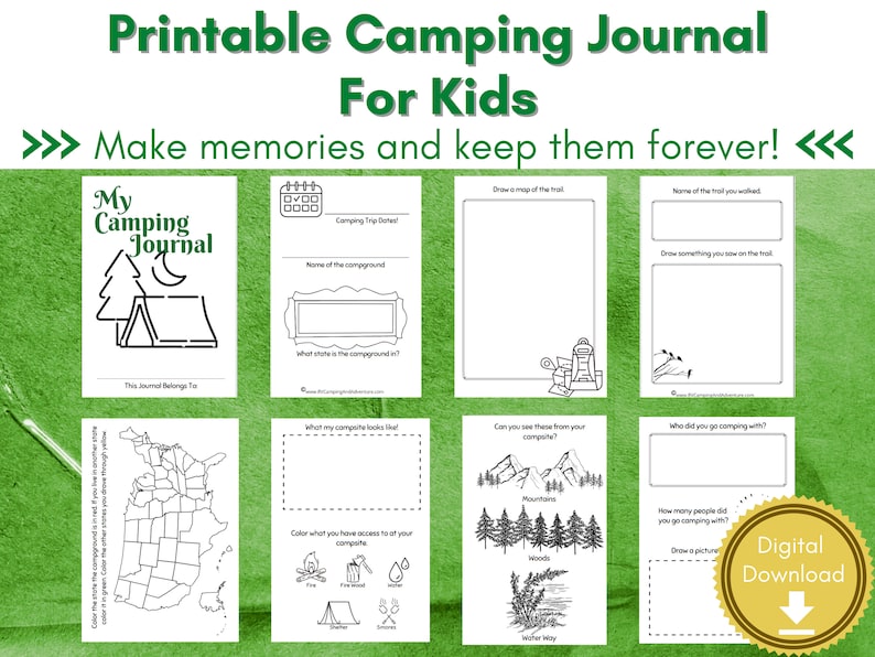 Kids Printable Camping Journal | Camping Activities | Nature Hunt ...