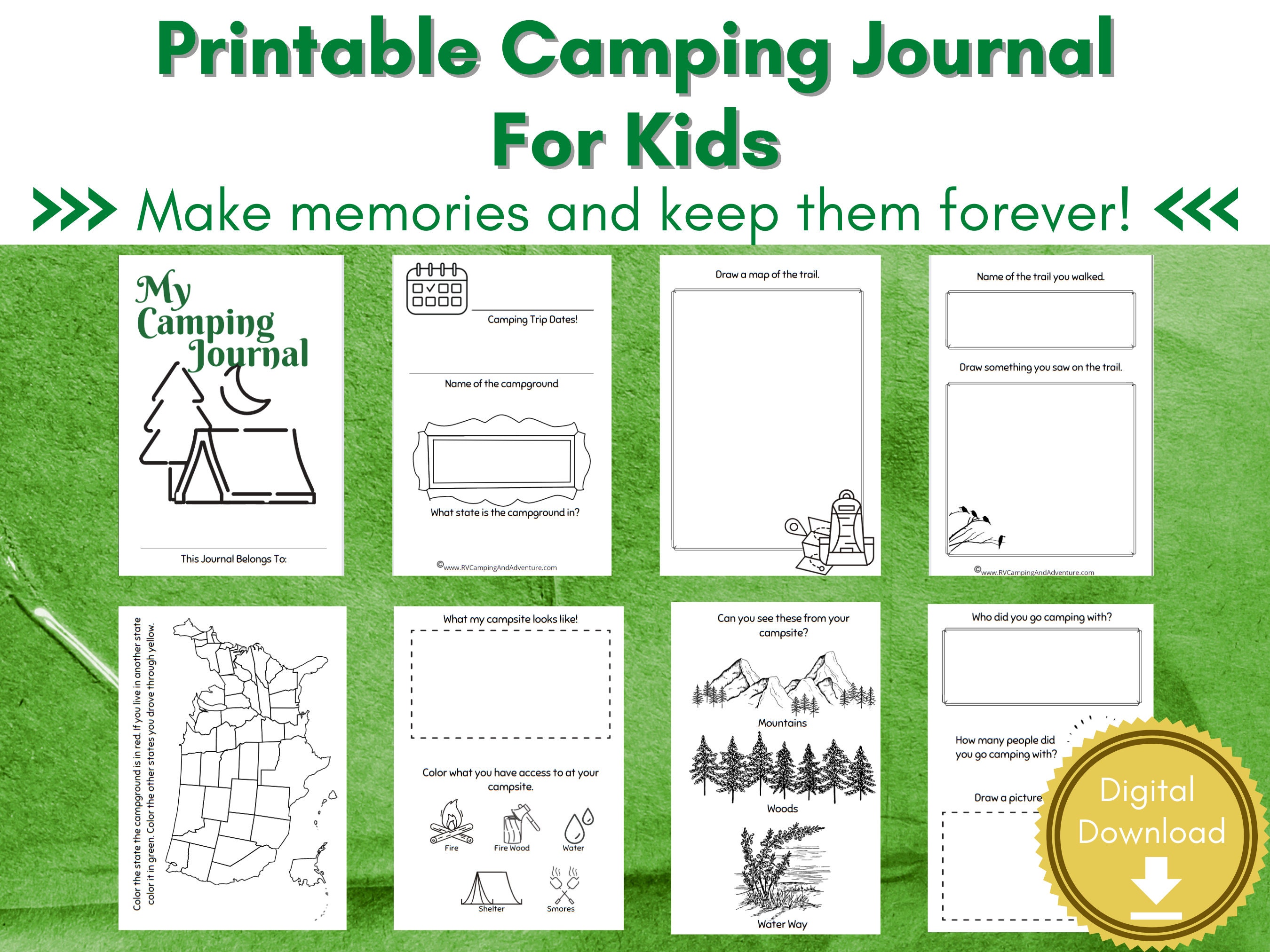Kids Printable Camping Journal | Camping Activities | Nature Hunt ...