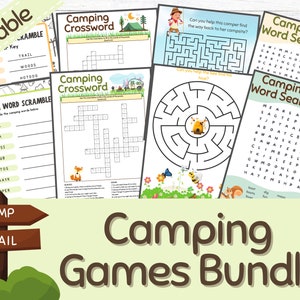 Camping Games Bundle | Camping Word Scramble | Camping Crossword ...