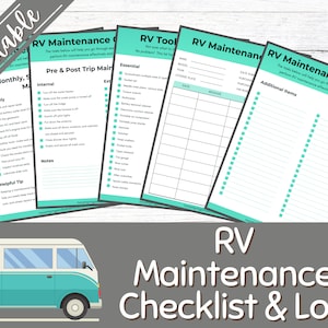 RV Maintenance Checklist Camper Printable Inspection - Etsy