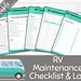 RV Maintenance Checklist Camper Printable Inspection Checklists RV ...