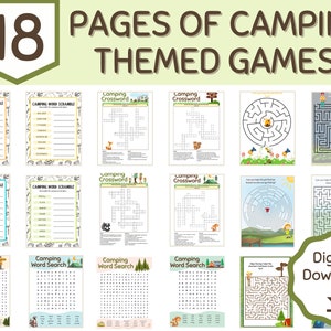Camping Games Bundle | Camping Word Scramble | Camping Crossword ...