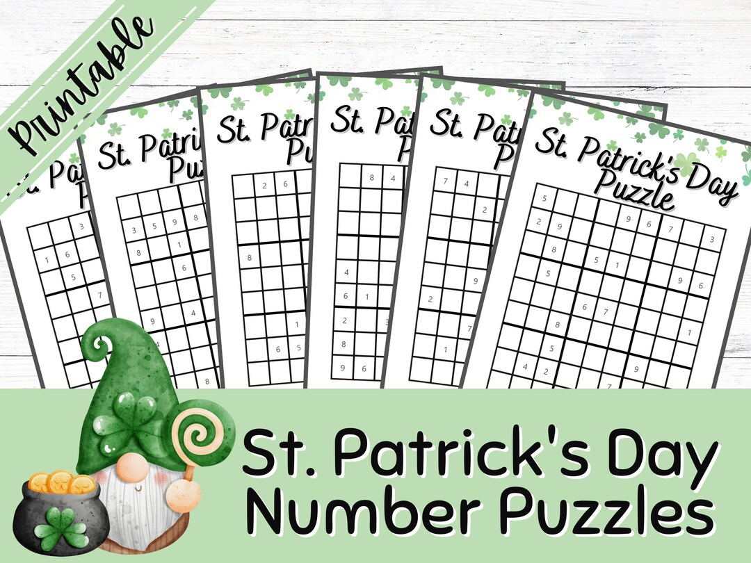 St. Patrick's Day Number Puzzles | Sudoku | Printable Games ...