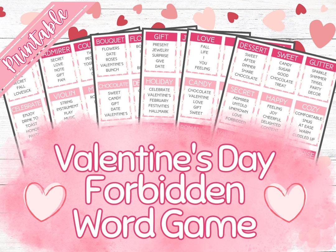 Valentine's Taboo | Printable Taboo Cards | Valentine's Games ...