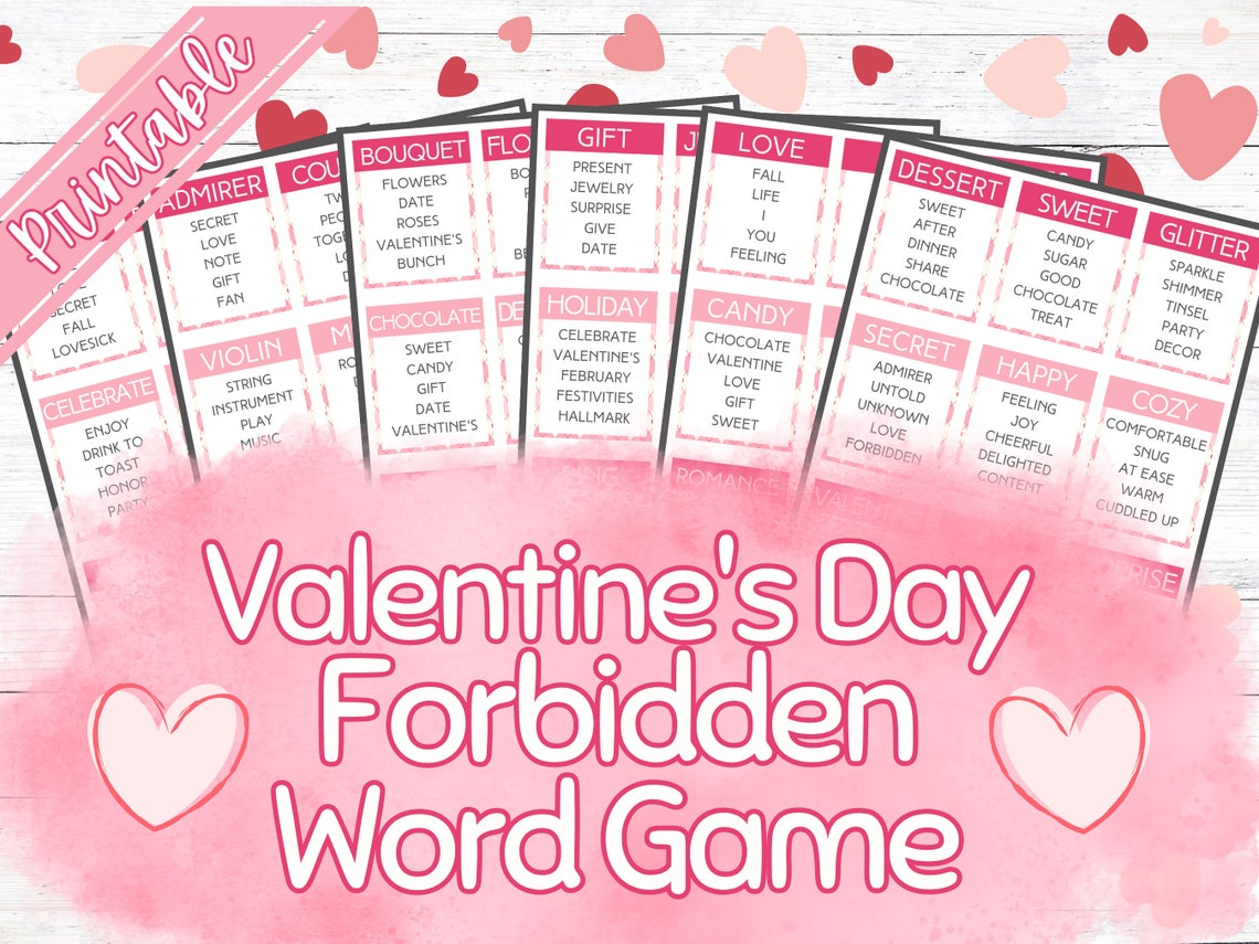 Valentine's Taboo | Printable Taboo Cards | Valentine's Games ...