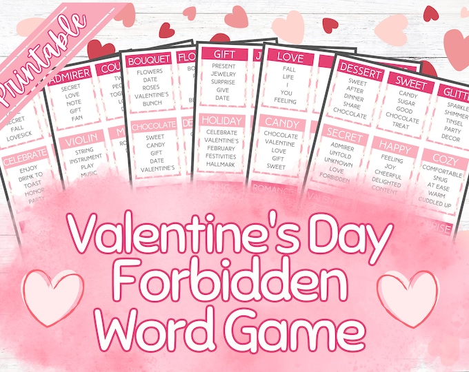 Valentine's Taboo | Printable Taboo Cards | Valentine's Games ...
