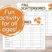 Fall Scattergories | Printable Scattergories List | Fall Games | Fall ...