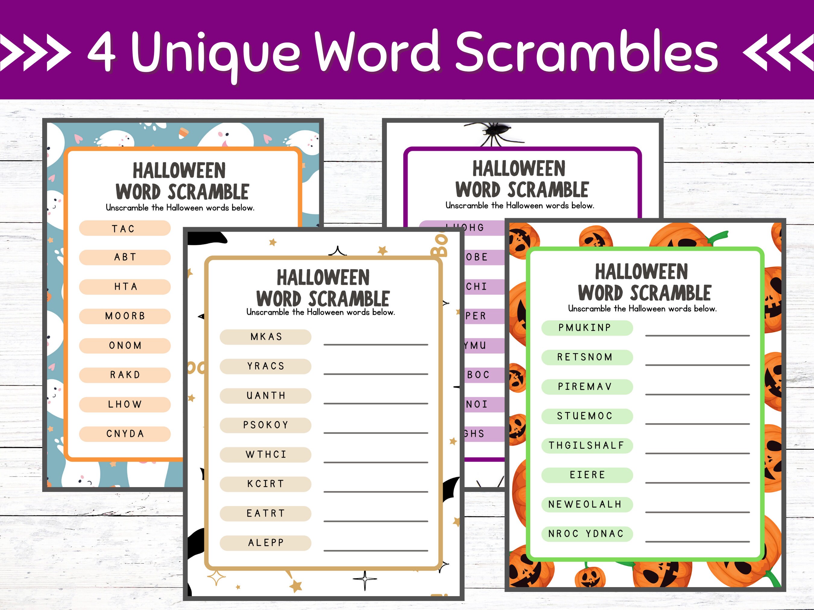 Halloween Word Scramble | Printable Games | Halloween Party Games ...
