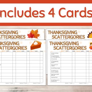 Thanksgiving Scattergories | Printable Scattergories List ...